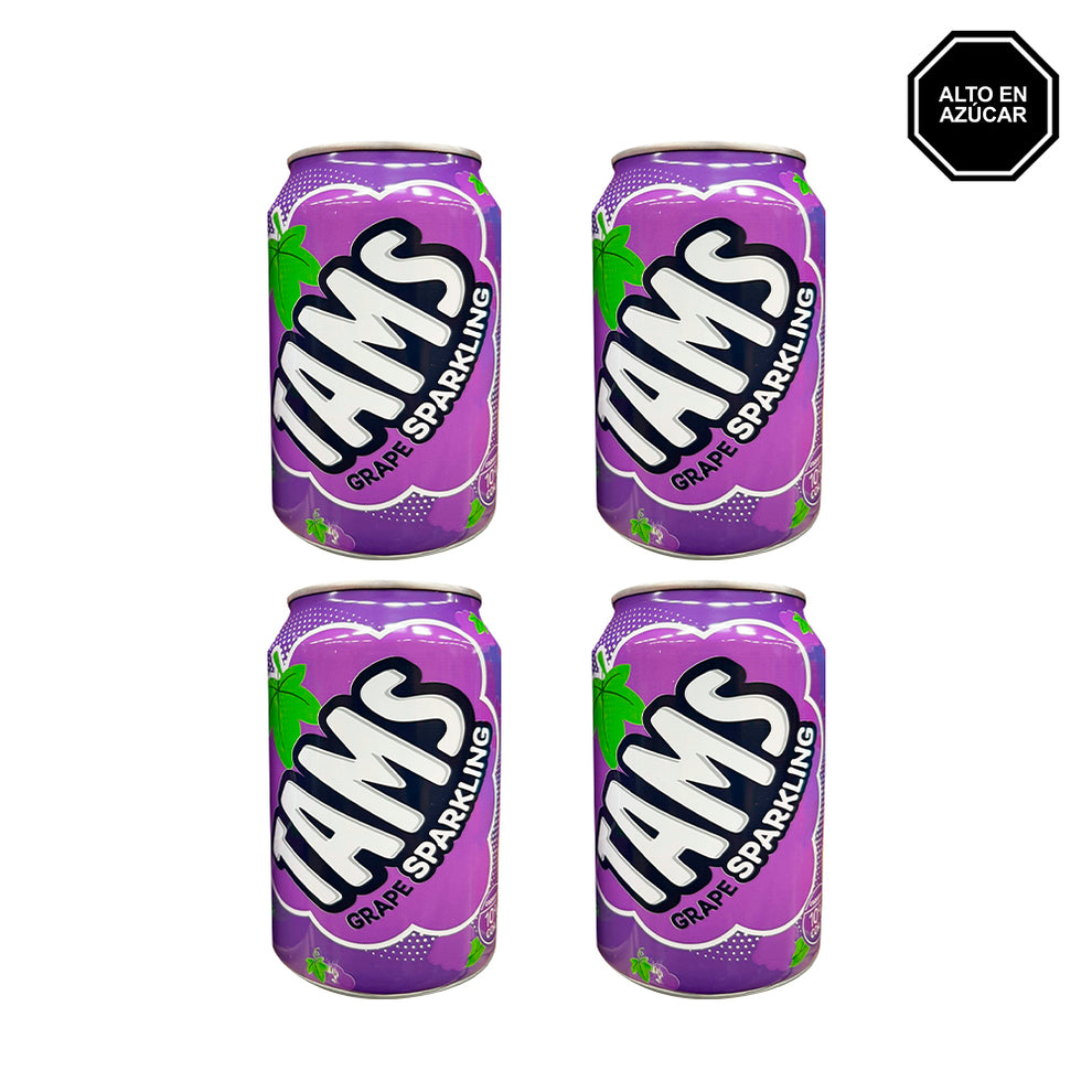 Tams Sparkling Uva - Bebida Gasificada sabor a Uva Pack x4 – Assimarket